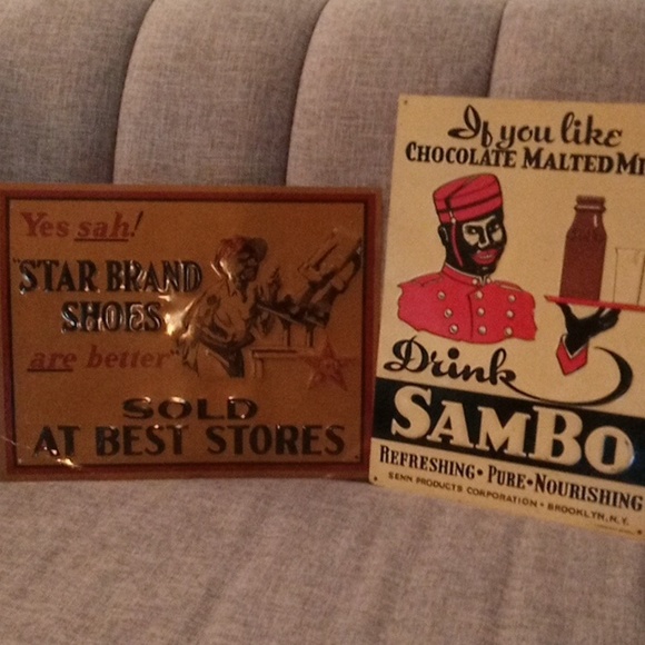 Art | Vintage Black Americana Tin Signs | Poshmark